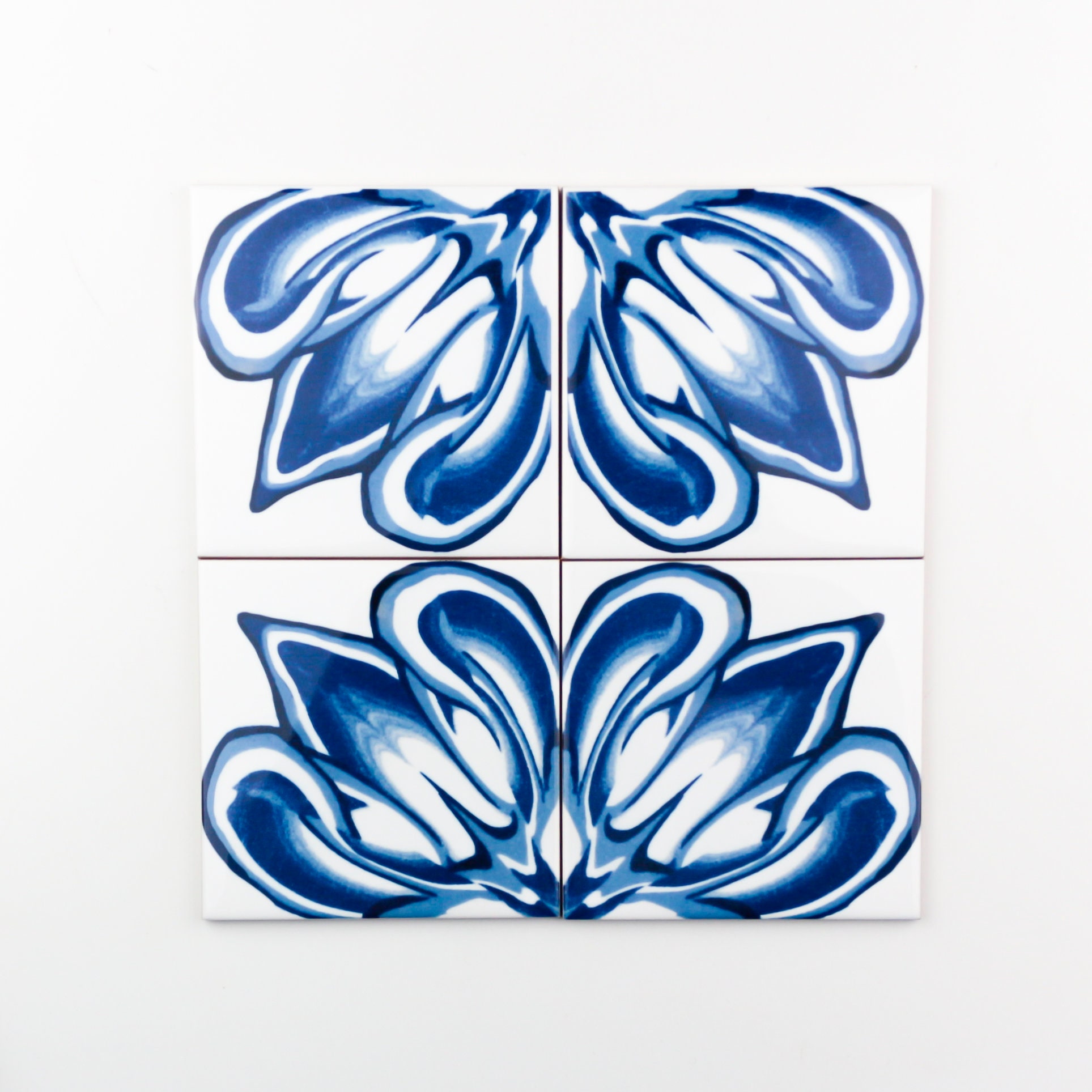 Set of Four Delft Blue Ceramic Tiles Millefiori Decorative | Etsy