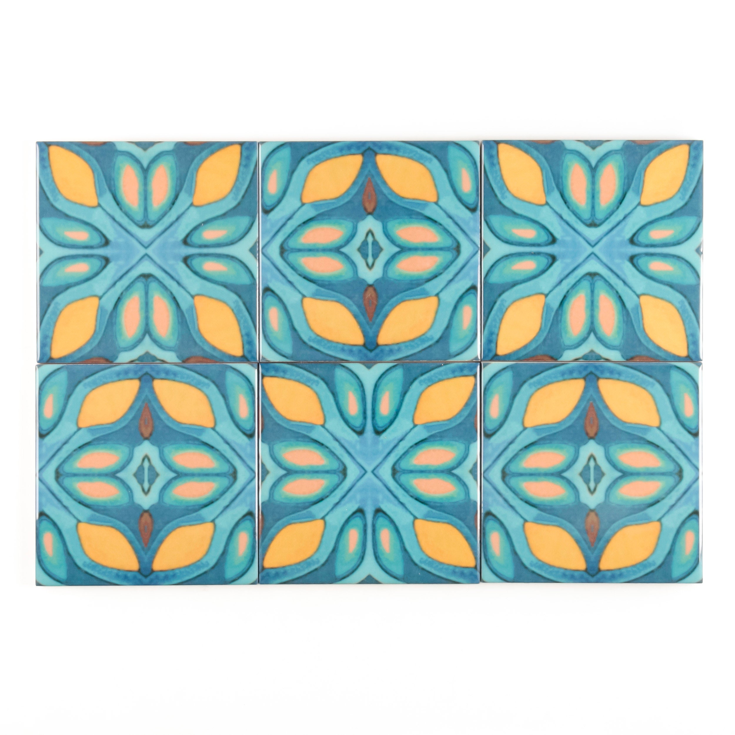 Azulejos vintage de color naranja azul azulejos griegos | Etsy