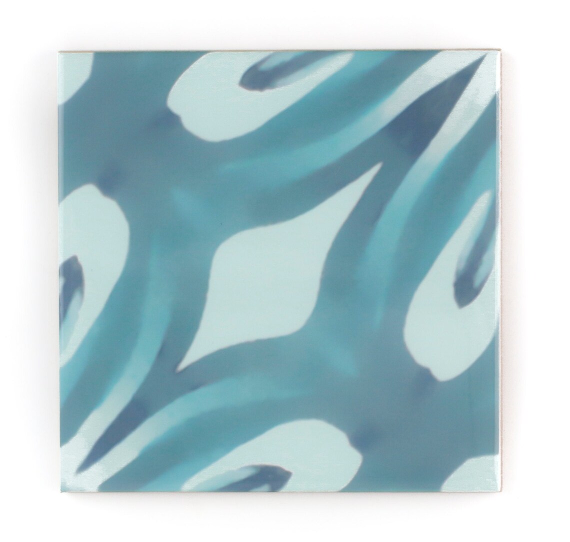 Aqua blue green large pattern tiles watercolour tiles | Etsy