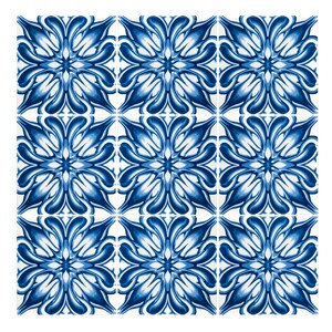 Victorian Edwardian Tile, Blue Flower Craftsman Tile, Decorative 6 Inch ...