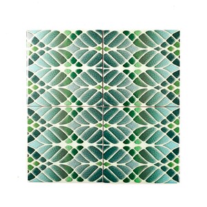 Art Nouveau Tiles, Craftsman Tile Green Blue, Colourful Handprinted ...