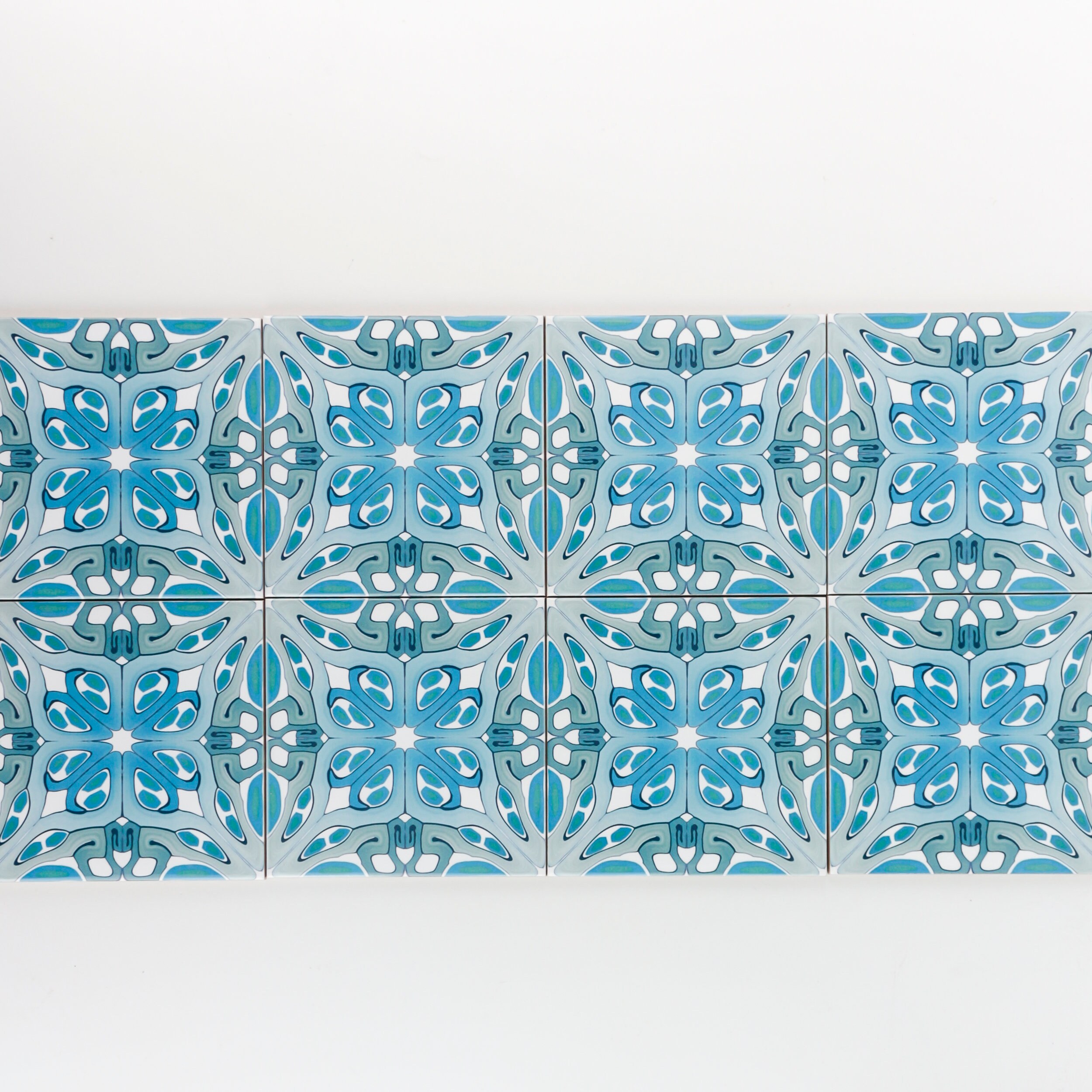 Blue Kitchen Tiles Feature Wall Art Deco Handmade Tile - Etsy UK