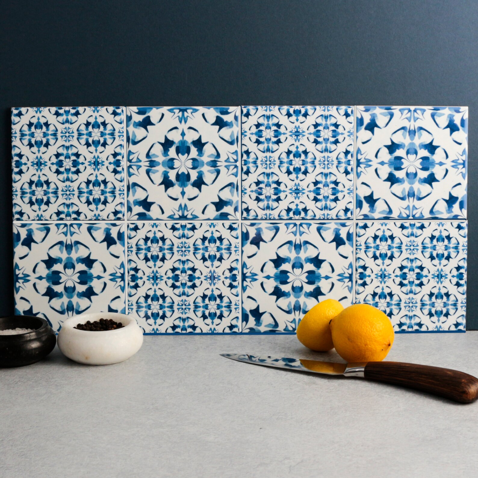 Blue White Patchwork Tiles, 6 Inch Square Tiles, Delft Kitchen Tile ...