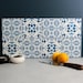 Blue White Patchwork Tiles 6 Inch Square Tiles Delft Kitchen - Etsy