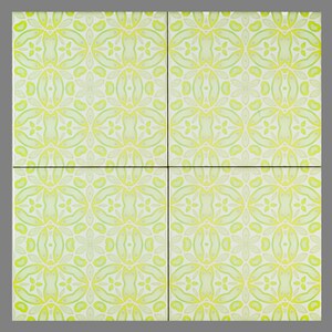Yellow Green Tiles, Decorative Pattern Tile, Lemon Apple Millefiori ...