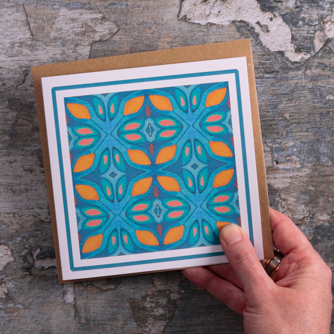 Colourful Geometric Tile Card Eco-friendly Blank Greeting - Etsy UK