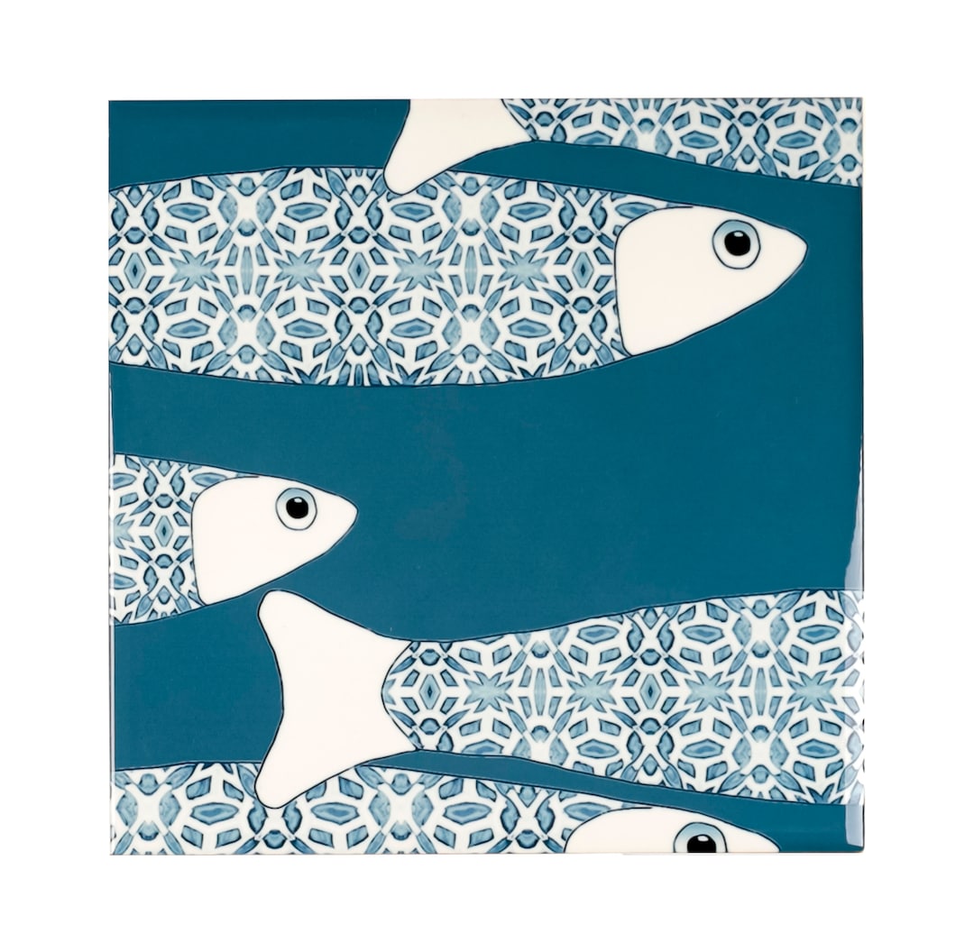 Teal Blue Fish Tile - Ocean Tile - Feature Wall Tile Mural - Set of ...