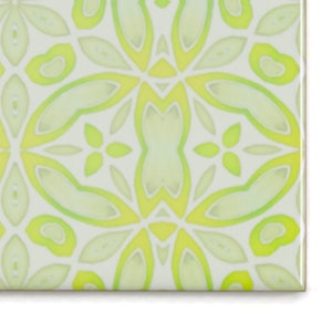 Yellow Green Tiles, Decorative Pattern Tile, Lemon Apple Millefiori ...