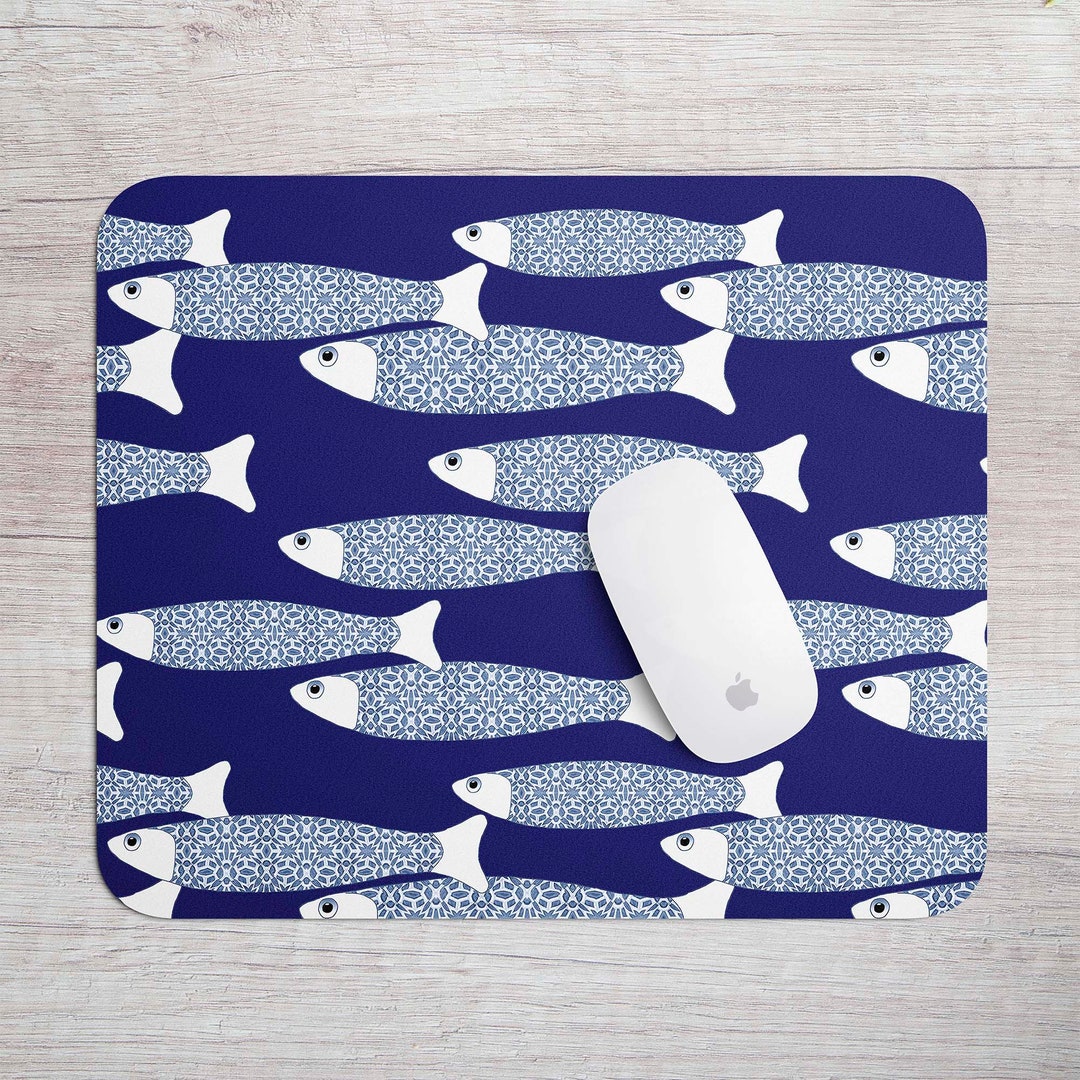 Navy Blue Ocean Shoal Mousemat, Blue Sea Gaming Mouse Pad, Cushioned ...