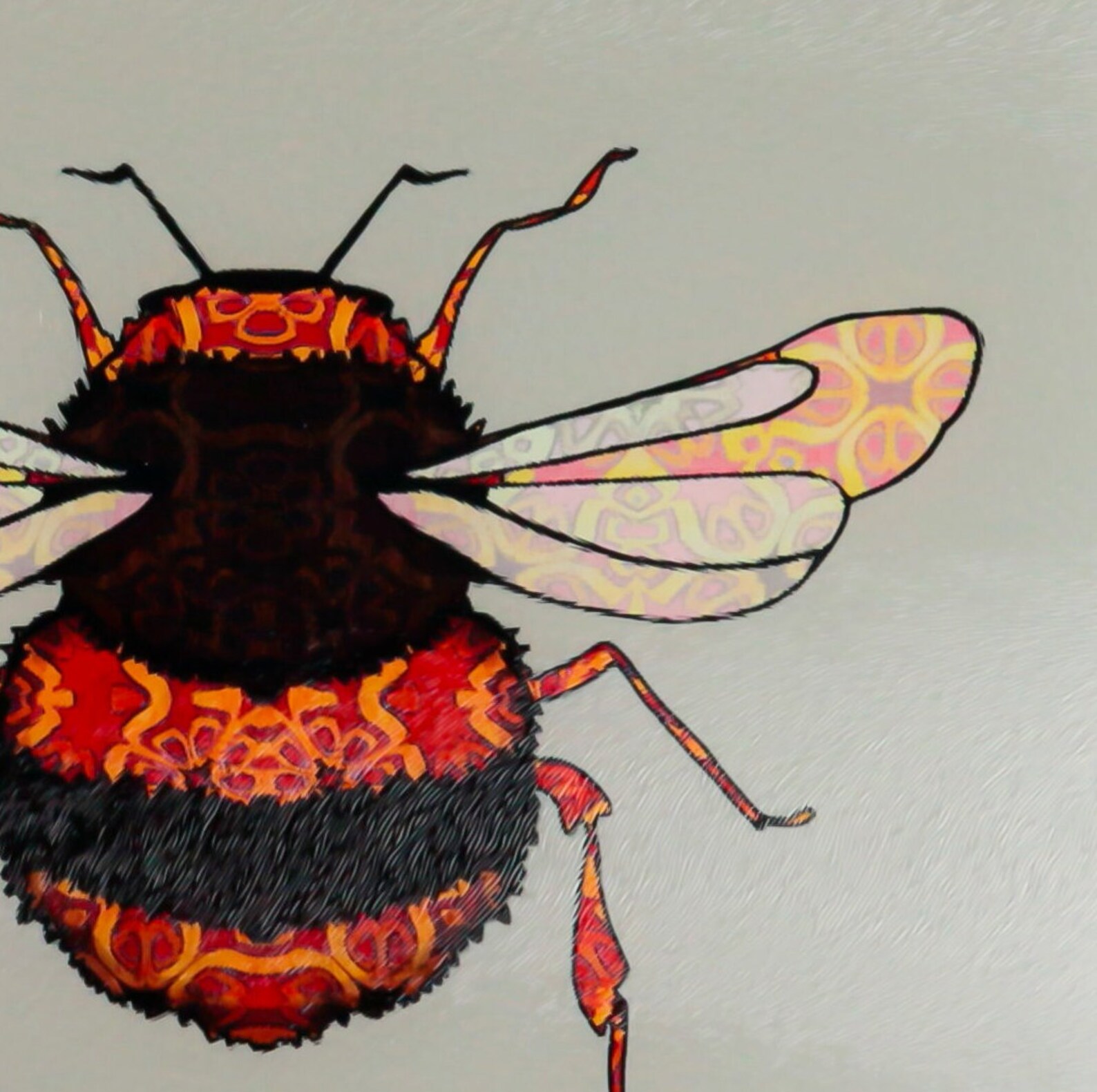 Bumble Bee Kitchen Chop Board Red Cream Heatproof Pan Stand - Etsy