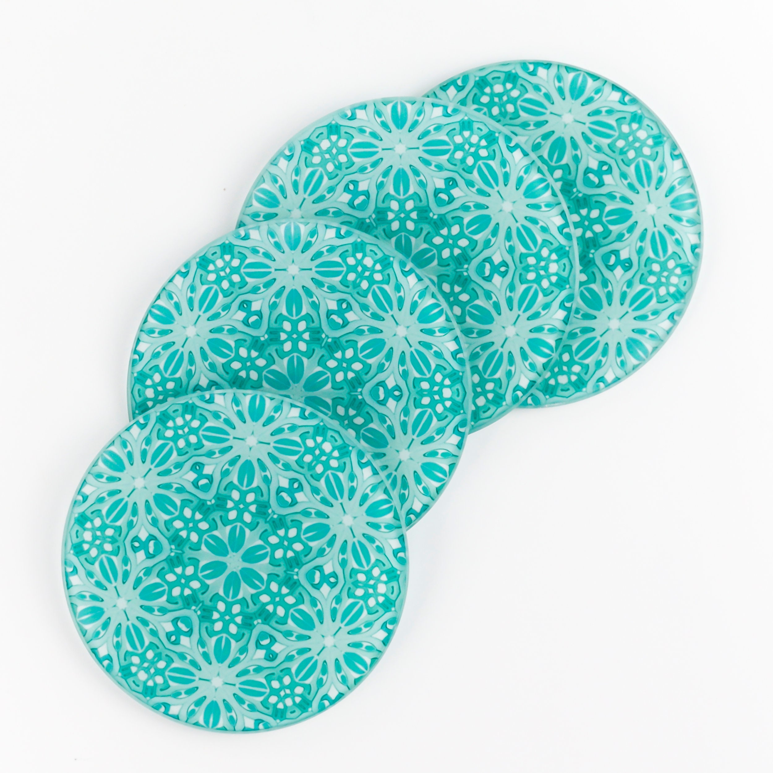 Pretty Coaster Set Quality Glass Hand Printed Coaster. - Etsy UK