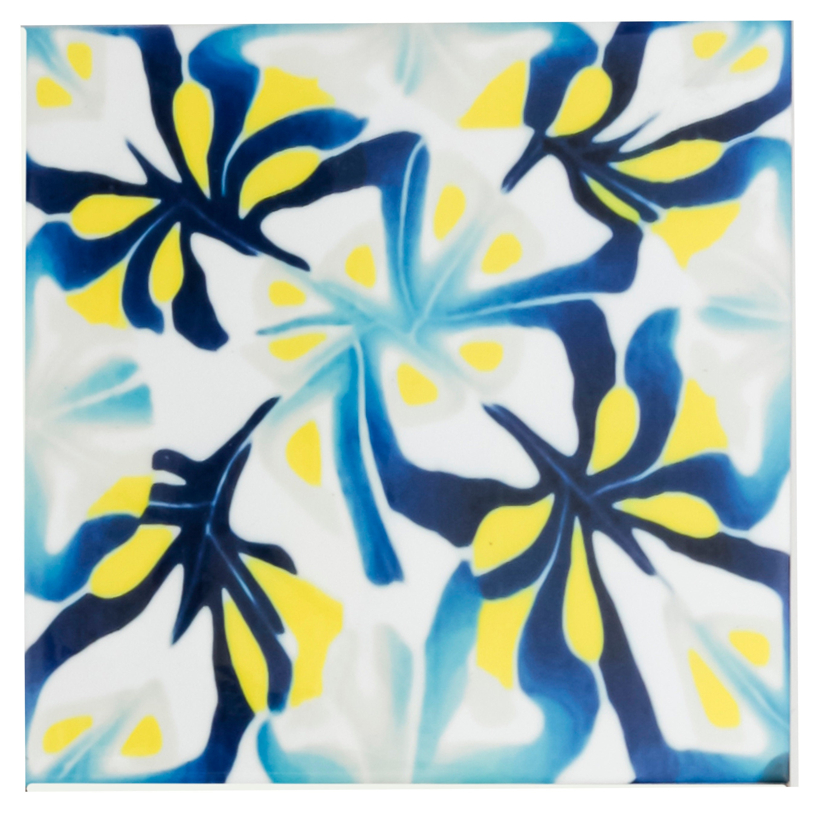 Yellow Navy Abstract Tiles Bright Bathroom Tiles Modern - Etsy UK