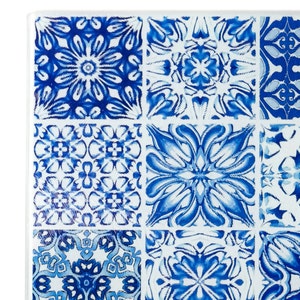 Blue & White 'mixed Tiles' Chop Board, Dutch Delft Worktop Protector ...