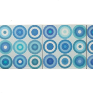 Turquoise Blue Circle Tiles, Modern Abstract Design, Kitchen Splashback ...