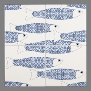 Fish Tile - Ocean Tile - Feature Wall Tile Mural - Set of Four Ceramic ...