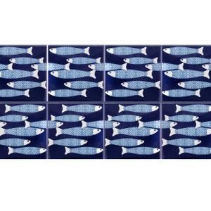 Border Tile, Fish Shoal, Ocean Feature Wall, Fish School Decor, Pattern ...
