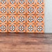 Retro Orange Flower Tiles, Ceramic Splashback Tiles, Orange Kitchen ...