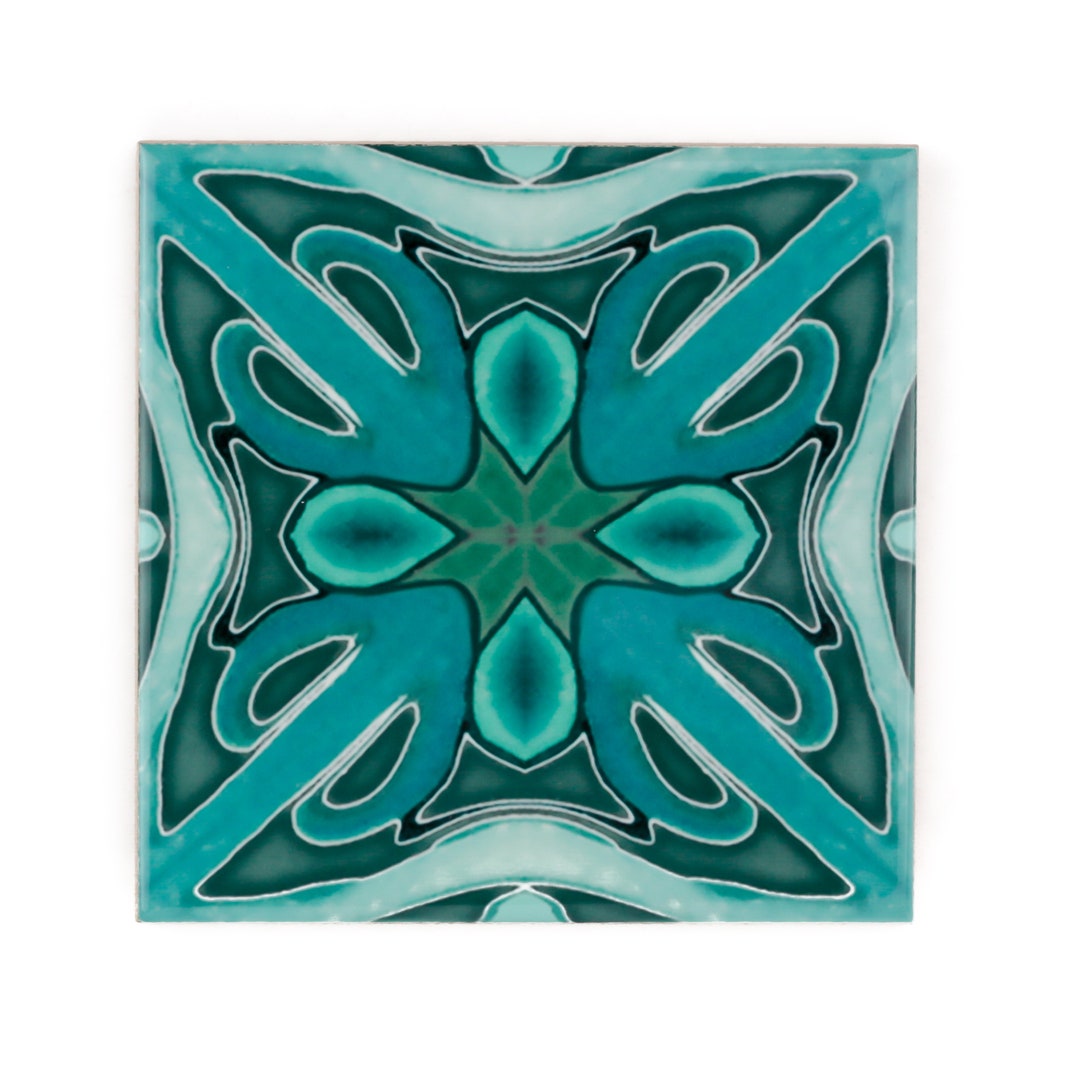 Green Blue Kitchen Tiles, Rich Deep Decor, Ceramic Decorative Tile ...