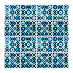 Funky 'circles' Tile in Blue and Teal. Modern Abstract Design, Kitchen ...