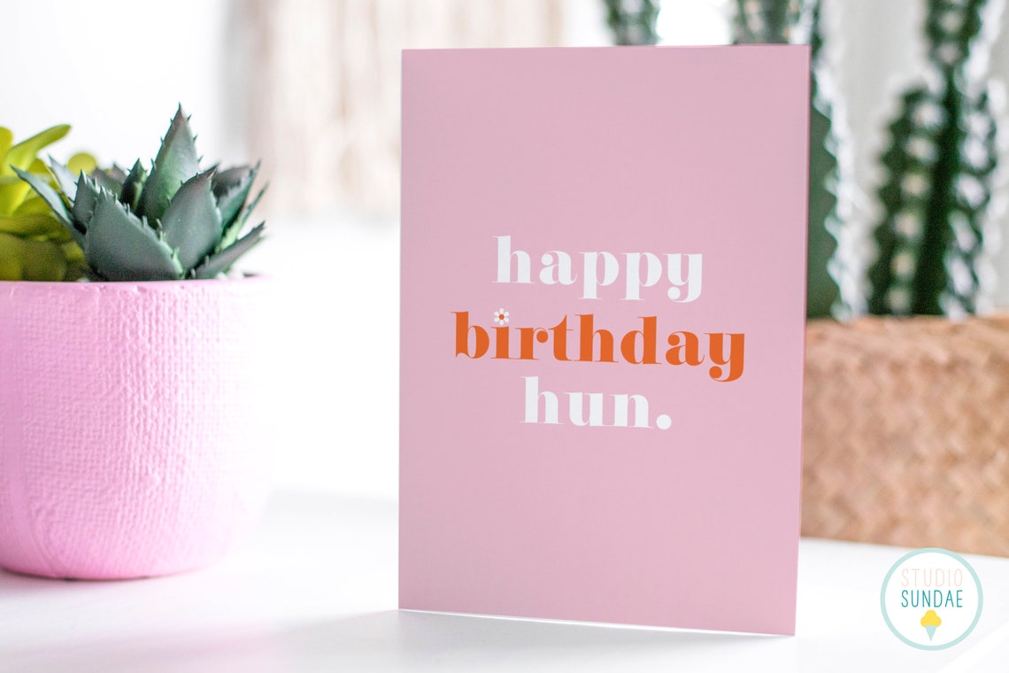 Happy Birthday Hun Pink A6 Funny 30th Birthday Card for Her - Etsy