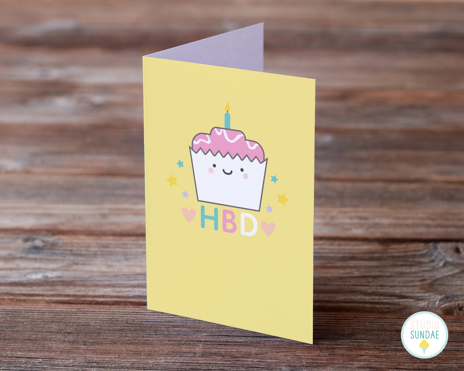 Happy Birthday HBD A6 Cute Cake Greeting Card Birthday Card for Her ...