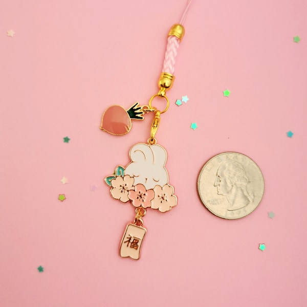 Rabbit Phone Charm - Etsy