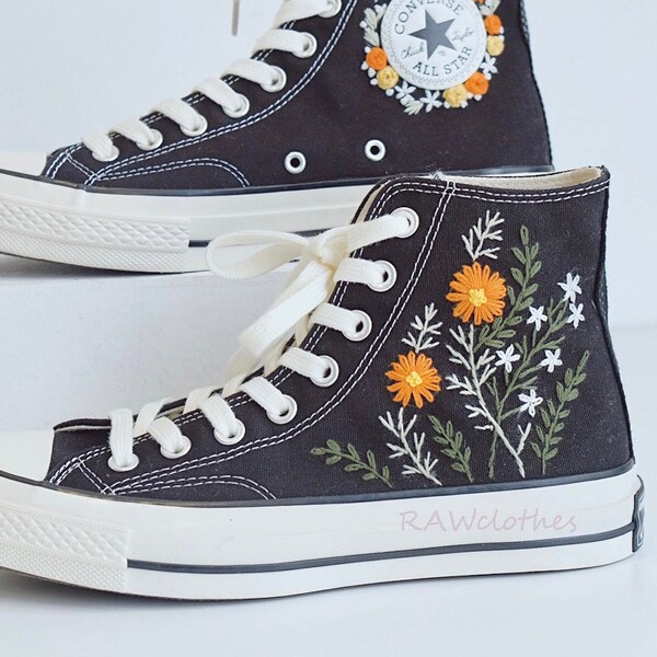 Sunflower Converse - Etsy