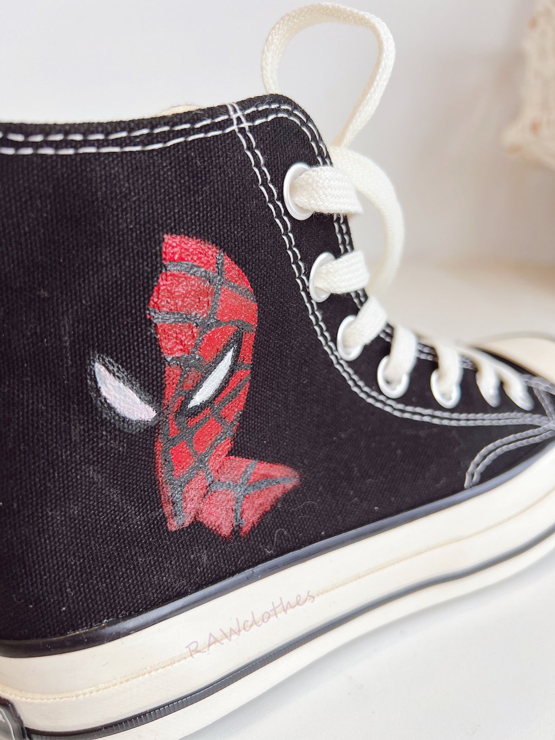 Spider Man Painting Converse Painted Spider Mask Spider - Etsy