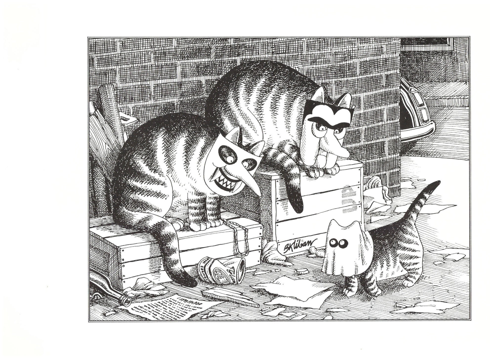 Kliban Cats Vintage Original Print Halloween Cats With Masks - Etsy Ireland