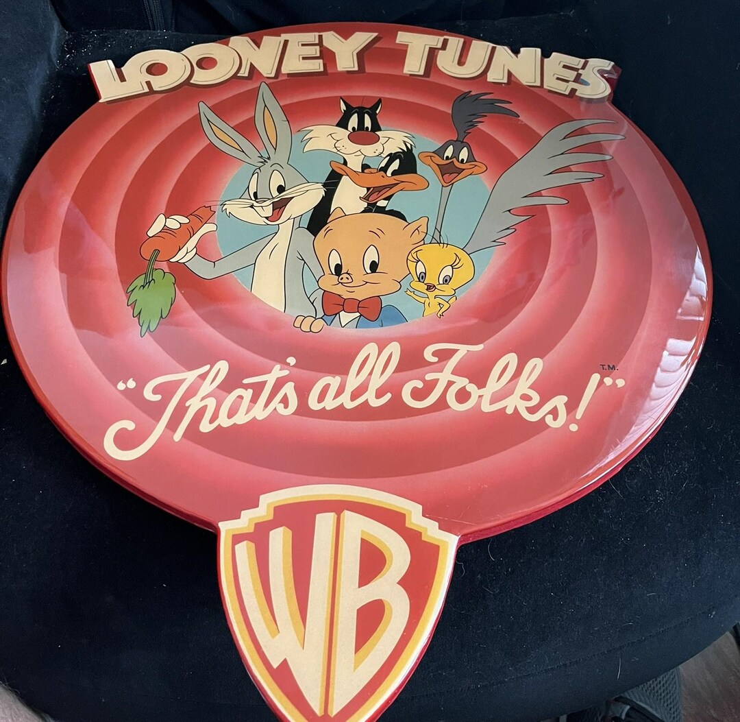 Looney Tunes Large Wall Art Sign Bugs Bunny Road Runner Porky Pig ...