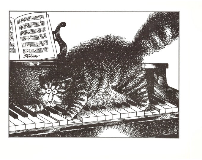 Kliban Cats Vintage Original Print Cat Playing Piano 30 - Etsy