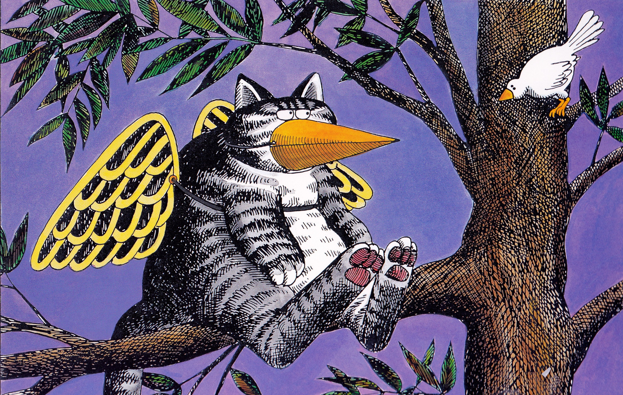 Kliban Cats Vintage Original Print Cats Silly Disguised as a Bird in a ...