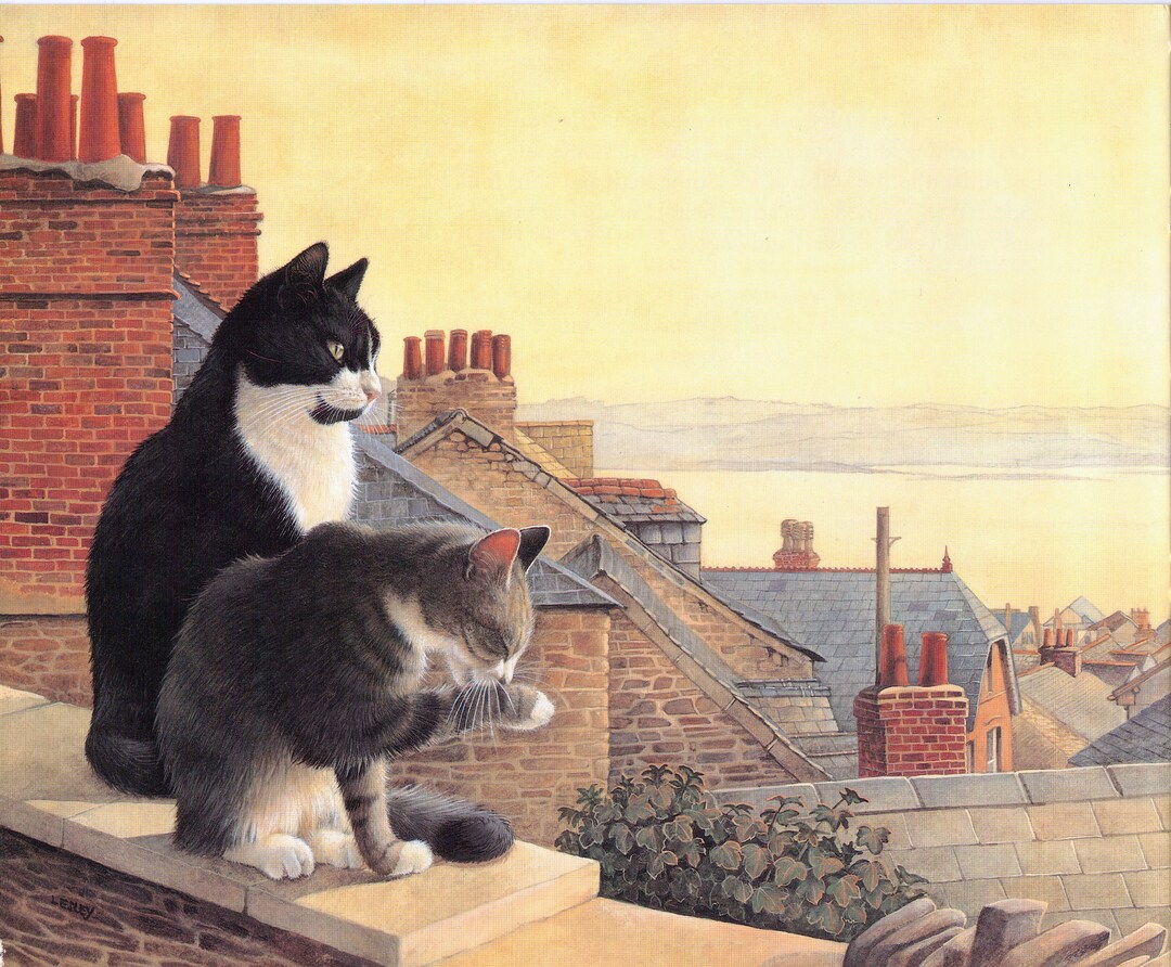 Lesley Anne Ivory Cats Print: Vintage Feline Art on Acid Free Card ...