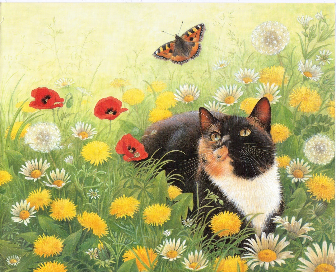 Lesley Anne Ivory Cats Art Print: Vintage Feline Illustration - Etsy