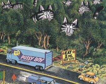 Kliban Cat Print | Etsy