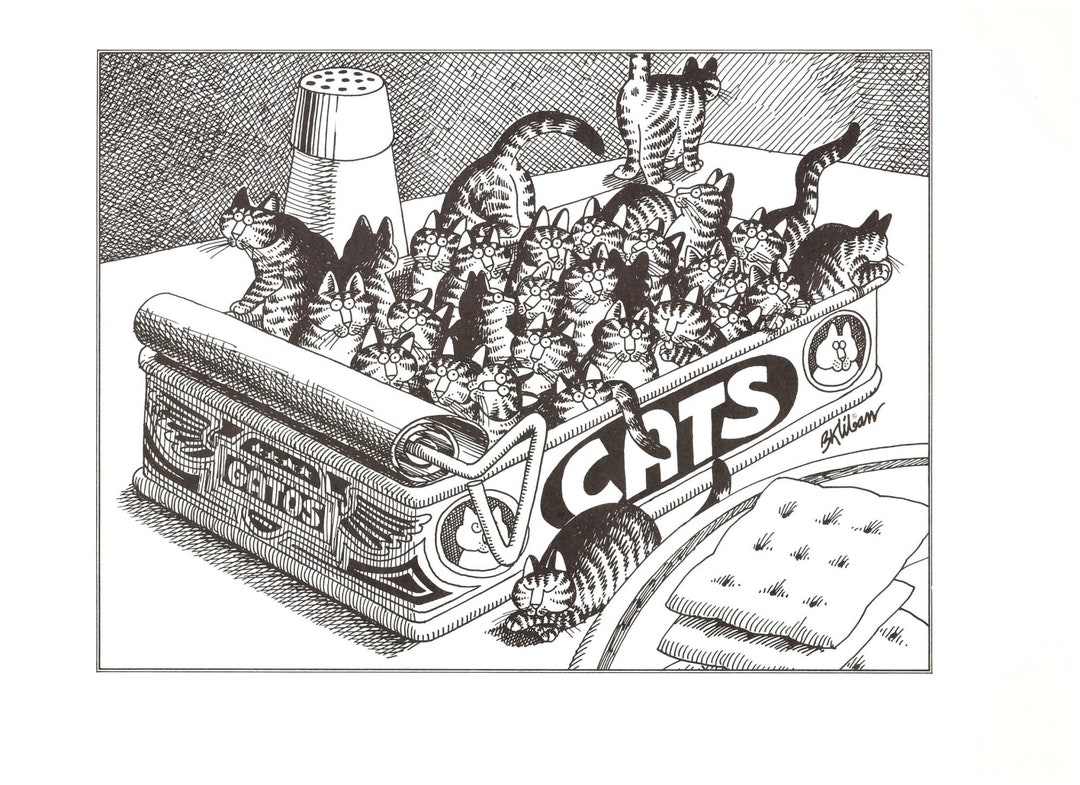 Kliban Cats Vintage Original Print Cats Kittens in A Sardine Can 33 - Etsy
