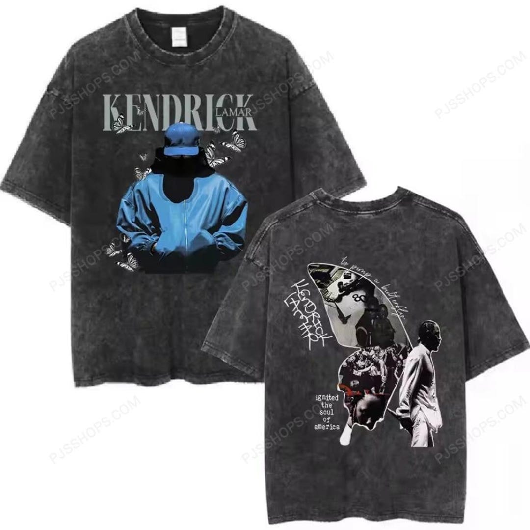 Kendrick Lamar to Pimp A Butterfly Retro Graphic T-shirt Vintage Washed ...