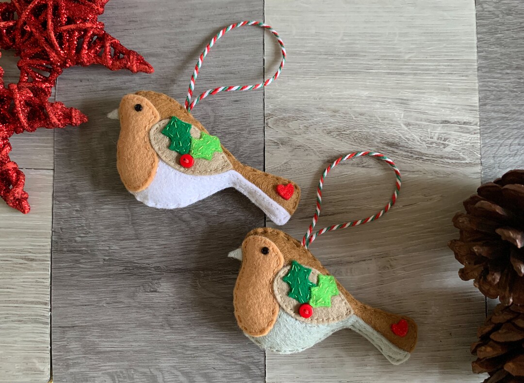 Handmade Felt Christmas Robin Decoration. Christmas Robin. Christmas ...