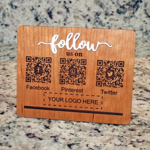 QR Scan Follow Us on Social Media Sign - Engaging Custom Wall Art for ...