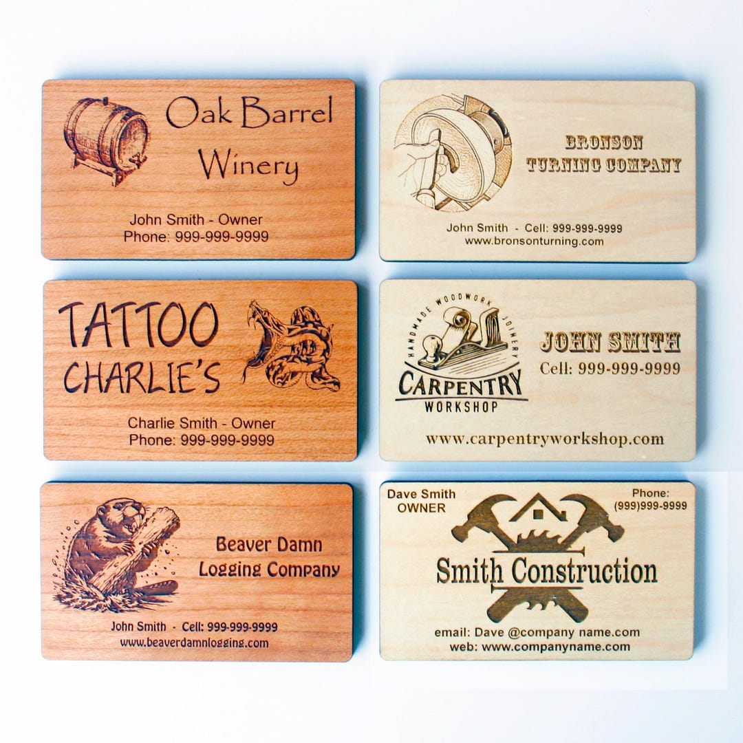 Custom FINISHED Maple/cherry Wood Business Cards, Personalized Cards ...