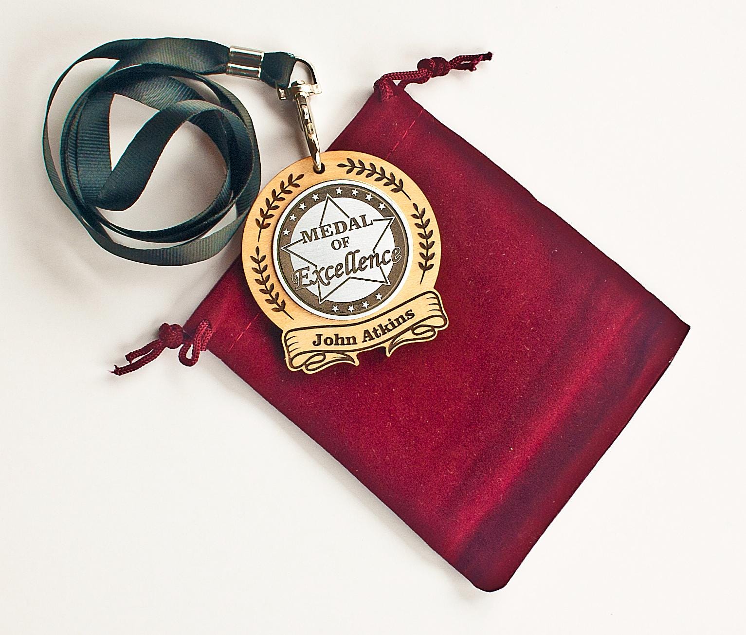 Personalized Medal of Excellence Award: Engraved Wood & Metal - Etsy