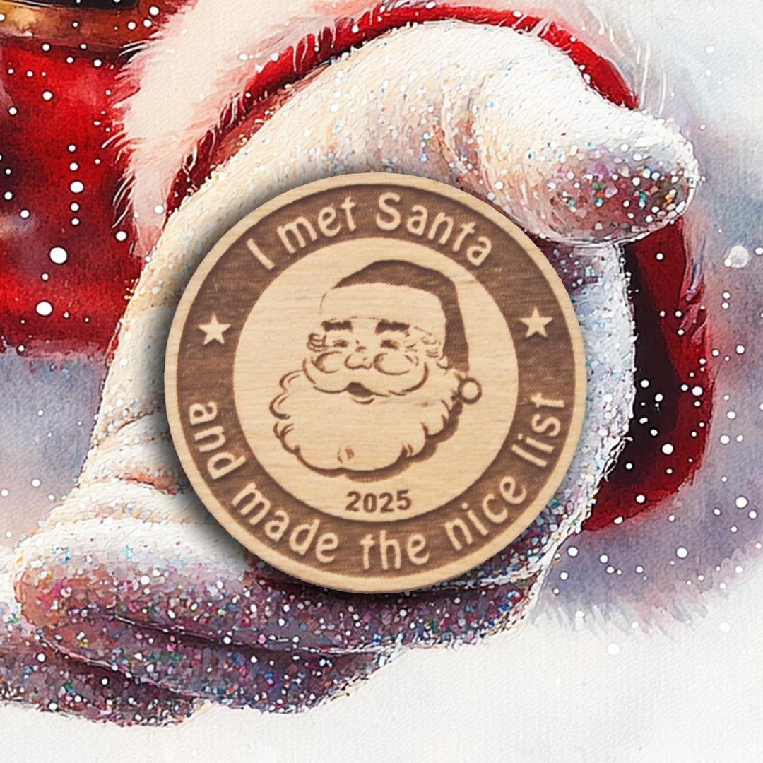 I Met Santa Wooden Token - Rustic Birch Wood Keepsake - Etsy