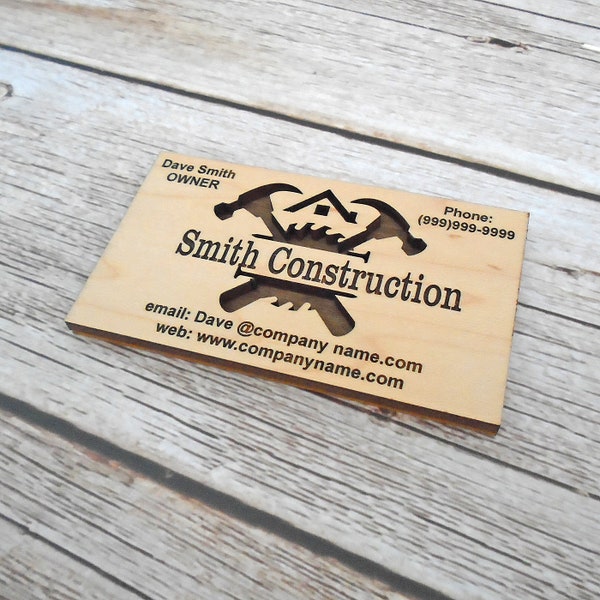 Wood Laser Business Card - Etsy