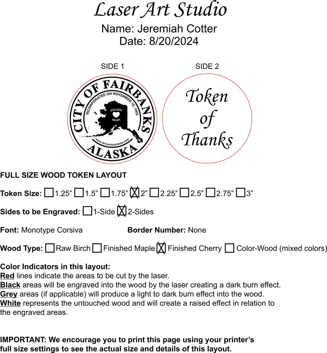 300 2 Finished Cherry Tokens for Jerimah C. - Etsy