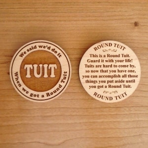 Custom "round Tuit" Wood Tokens - 1.75" Personalized Coin - Etsy
