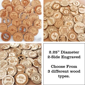 2.25 1-side Custom Engraved Wood Tokens - Etsy
