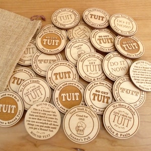 Custom "round Tuit" Wood Tokens - 1.75" Personalized Coin - Etsy