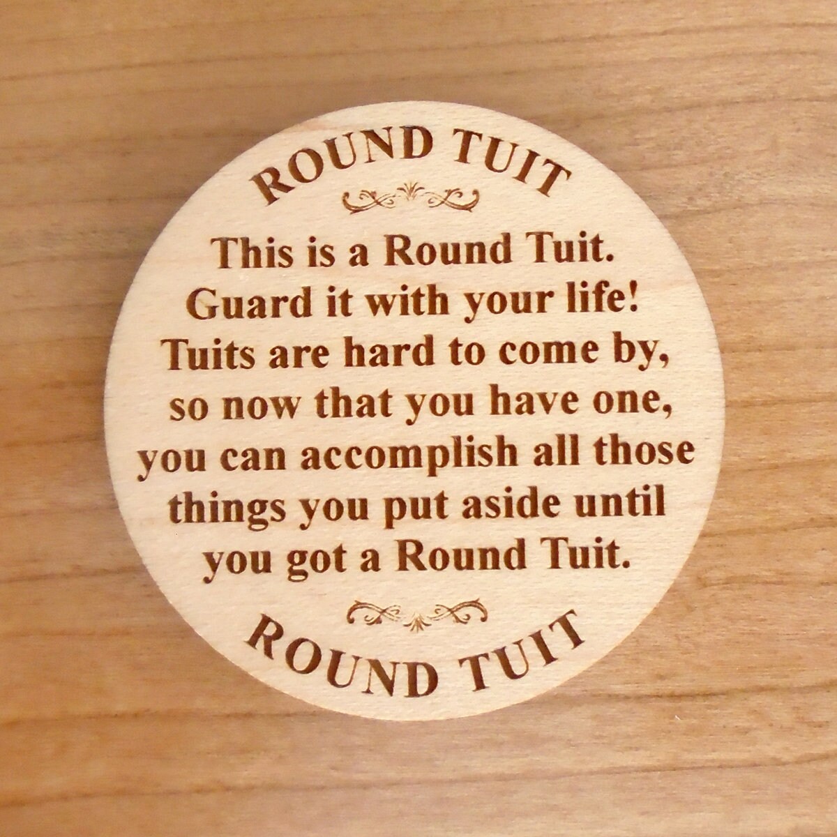 Custom "round Tuit" Wood Tokens - 1.75" Personalized Coin - Etsy