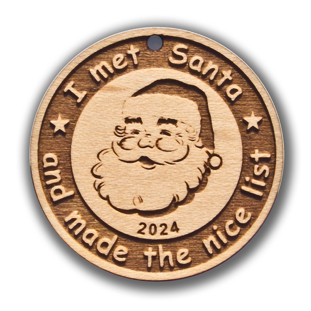 1.5 1-side Engraved Santa's Nice List Wood Tokens Christmas Souvenir, Santa Coin, Nice List ...