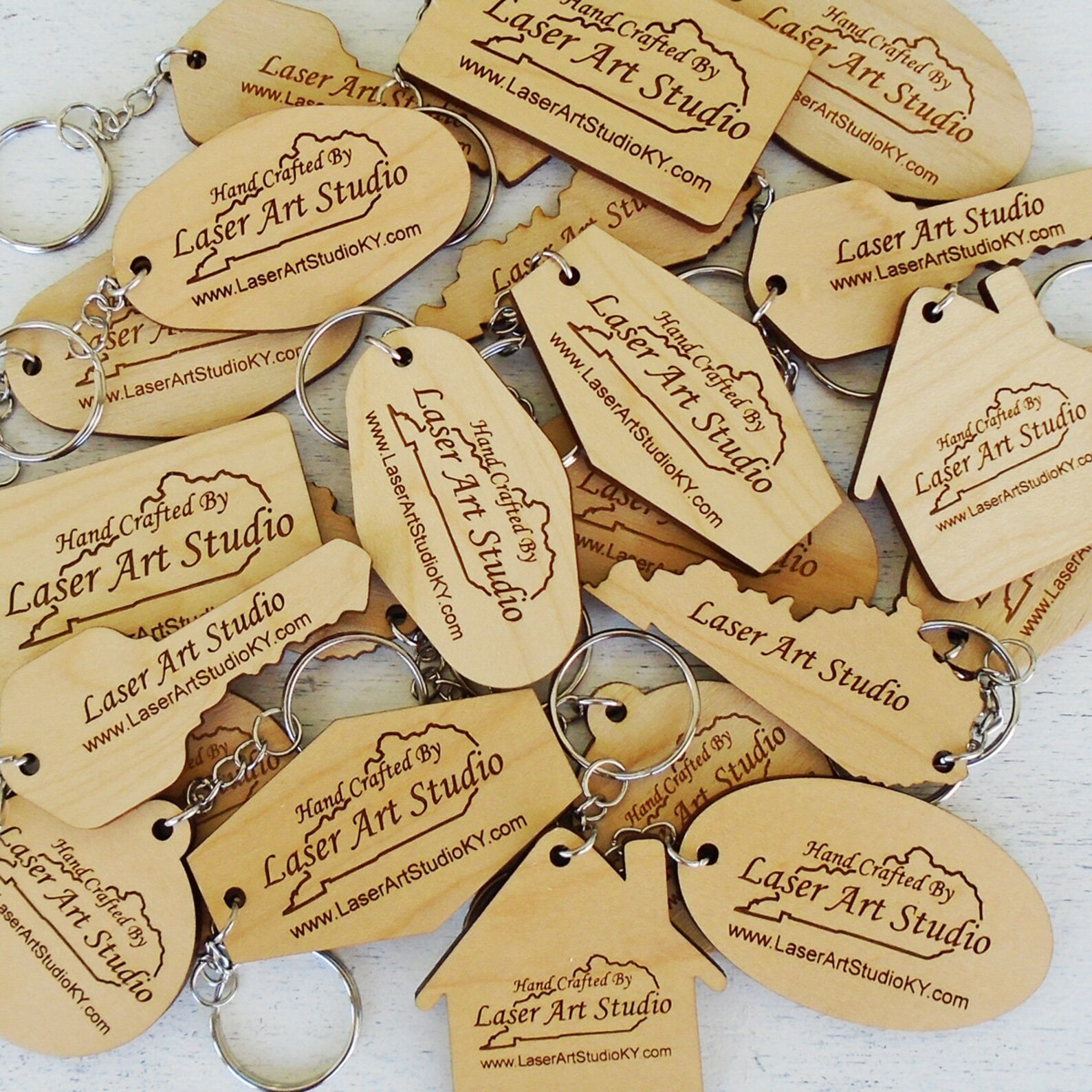 Custom 2-SIDE ENGRAVED Wood Keychains Branded Keychains Logo - Etsy